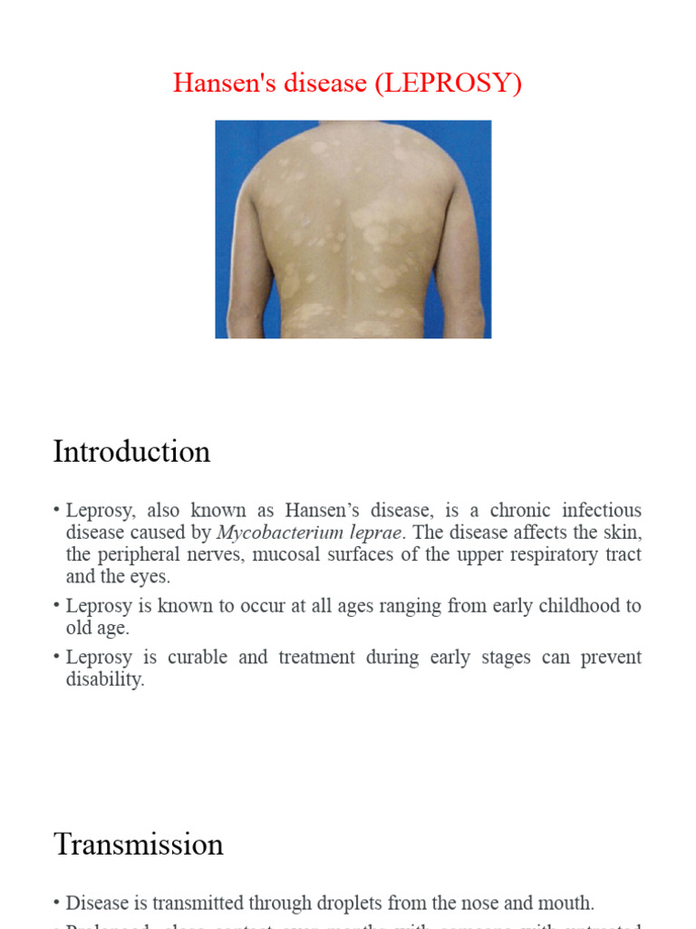 Understanding Hansen's Disease: Leprosy Overview | PDF | Leprosy ...
