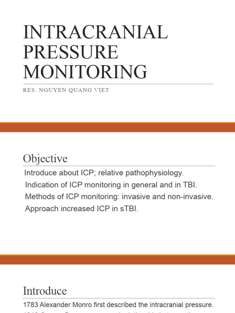 Intracranial Pressure Monitoring | PDF