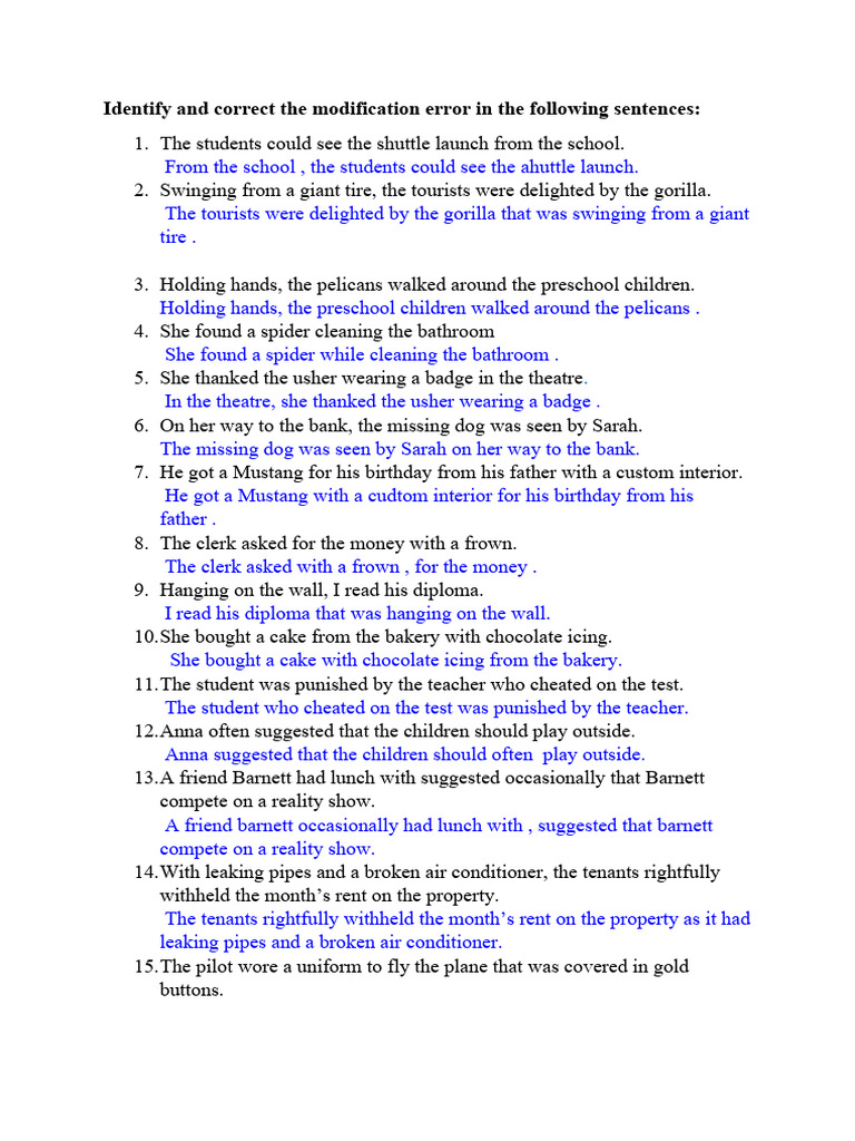 Modification Exercises-Sheet-2 | PDF