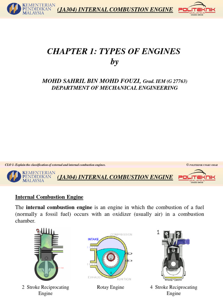 Slide Jun2014 - Chapter 1 | PDF | Internal Combustion Engine | Engines