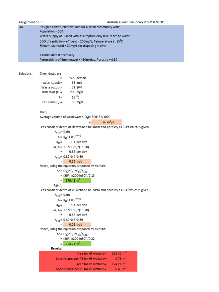 Wetland Numerical Assignment | PDF | Pollution | Water