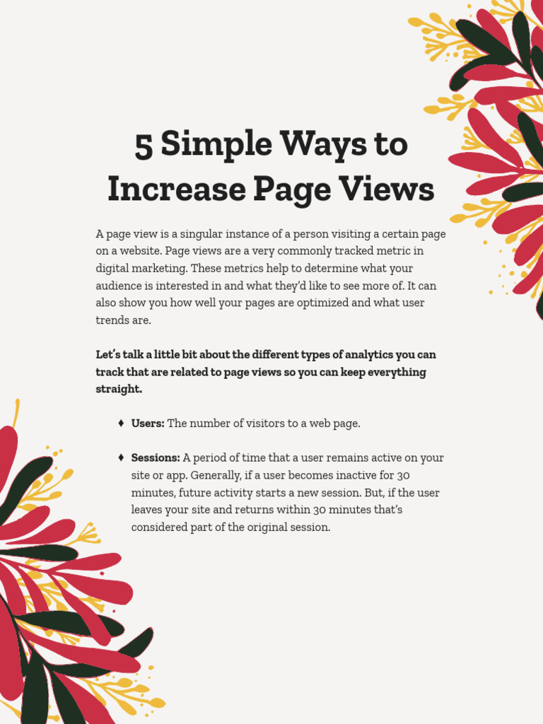Boost Page Views: 5 Effective Tips | PDF | Search Engine Optimization ...