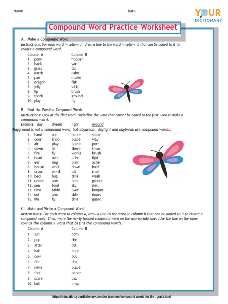 Compound Word Practice Worksheet | PDF