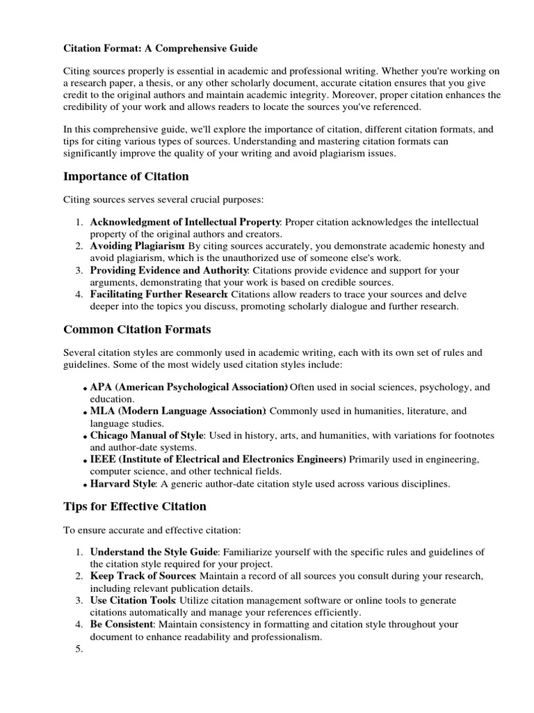 Citation Format Video | PDF | Citation | Apa Style