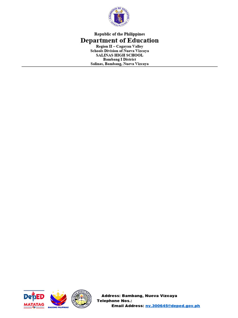 DepEd Region II Logo and Contact Info | PDF