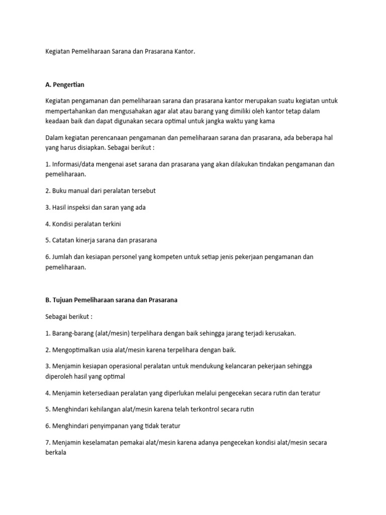 Kegiatan Pemeliharaan Sarpras. Prella Ulan | PDF | Teknologi & Rekayasa