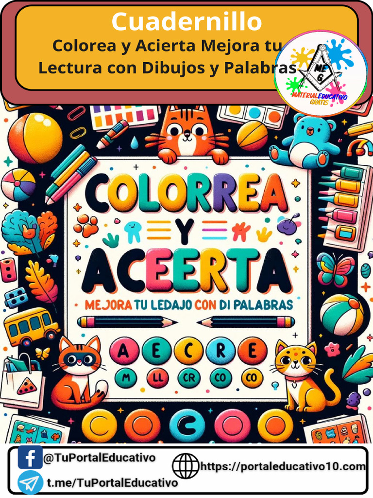 Colorea y Acierta Mejora Tu Lectura Con Dibujos y Palabras ...