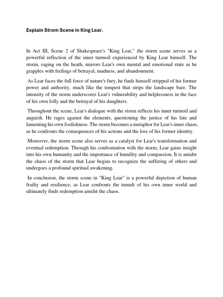 Explain Strom Scene in | PDF