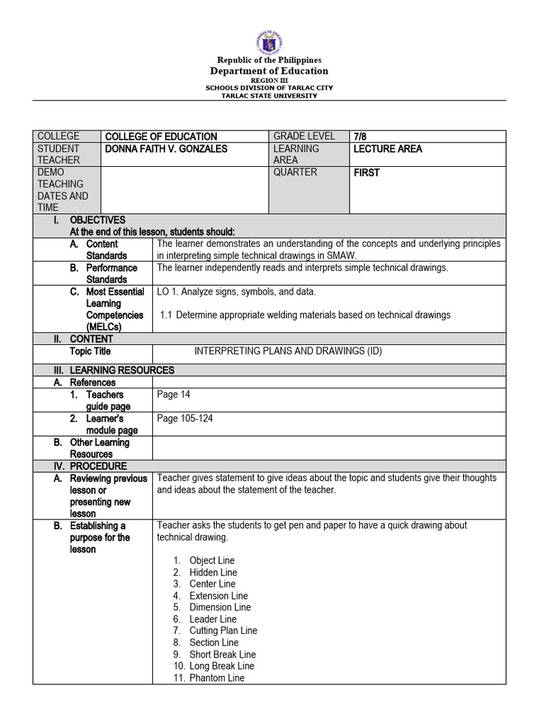 LESSON-PLAN-SMAW | PDF | Learning | Teachers