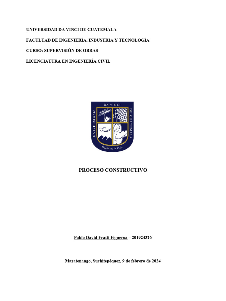 Proceso Constructivo en Ingeniería Civil | PDF | Fundación (Ingeniería) | Hormigón