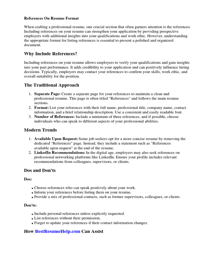 Resume Reference Page Guidelines | PDF | Résumé | Linked In