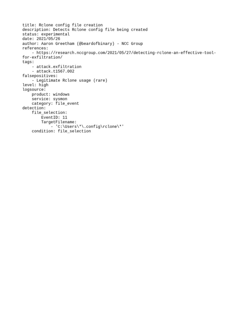 Rclone Config Creation - Yaml | PDF