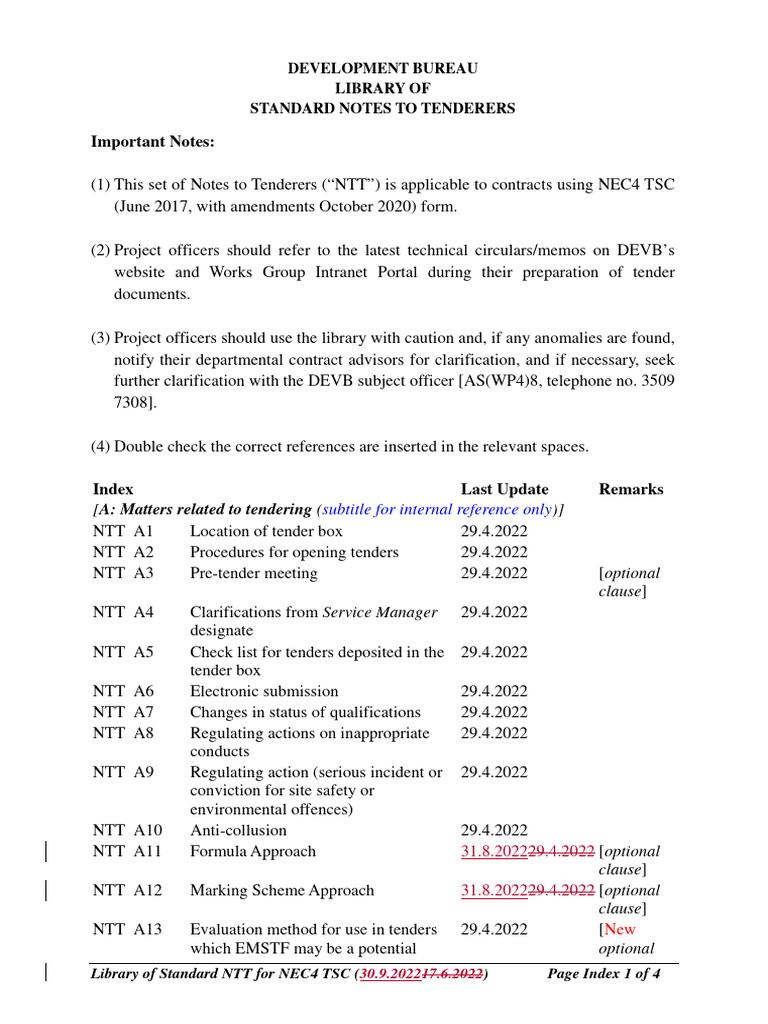 NEC4_TSC_NTT_Complete_Set_30-9-2022_track_r0 | PDF | Business
