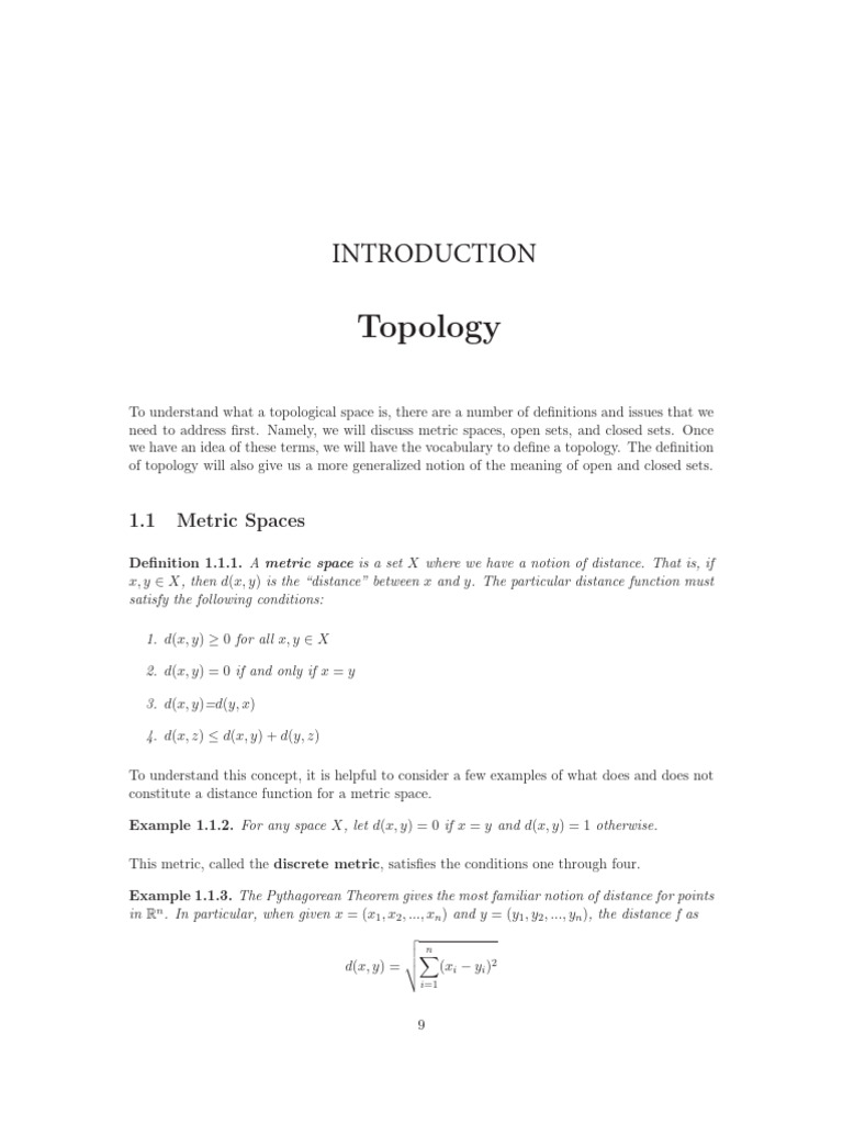 Introduction To Topology | PDF | Functions And Mappings | Space (Mathematics)
