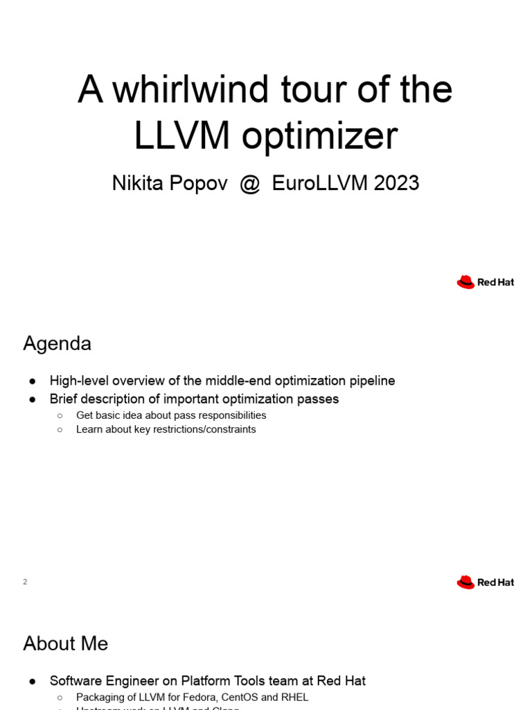 LLVM Optimization Pipeline Guide | PDF | Program Optimization | Compiler