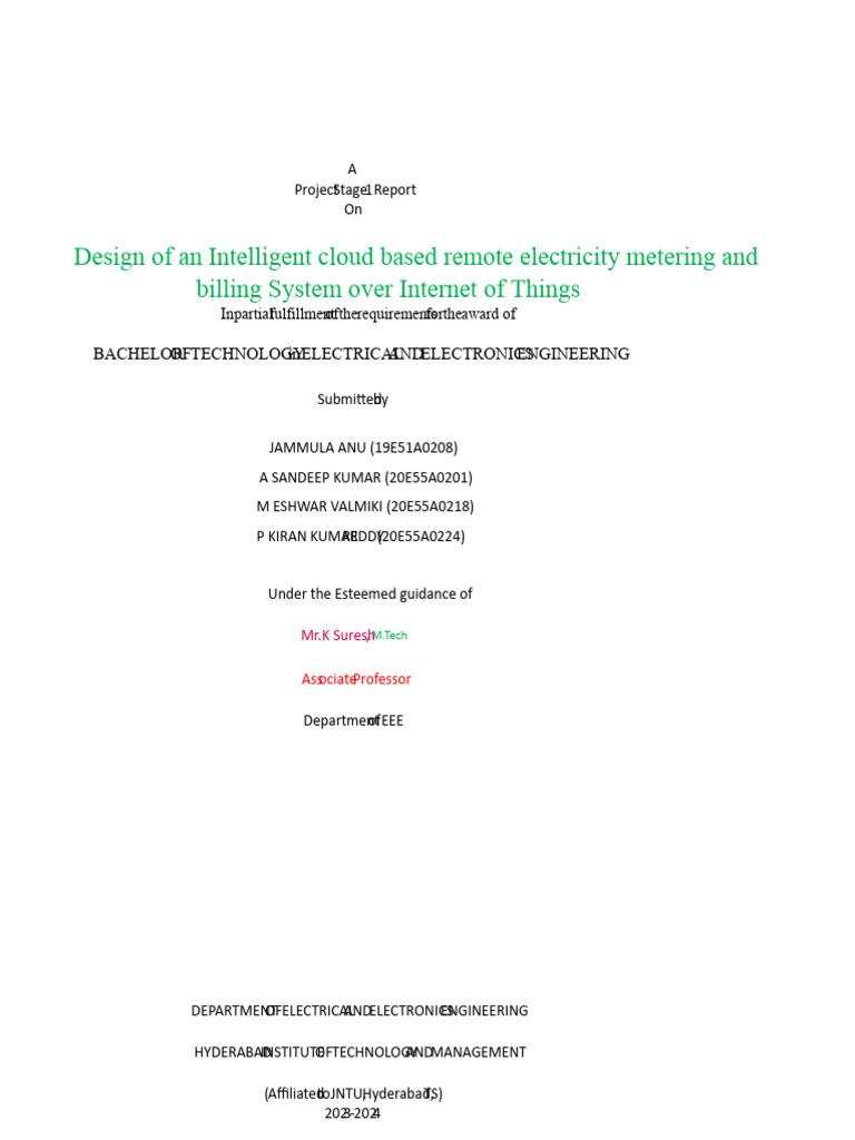 Project Stage-I Template Report | PDF | Rectifier | Relay