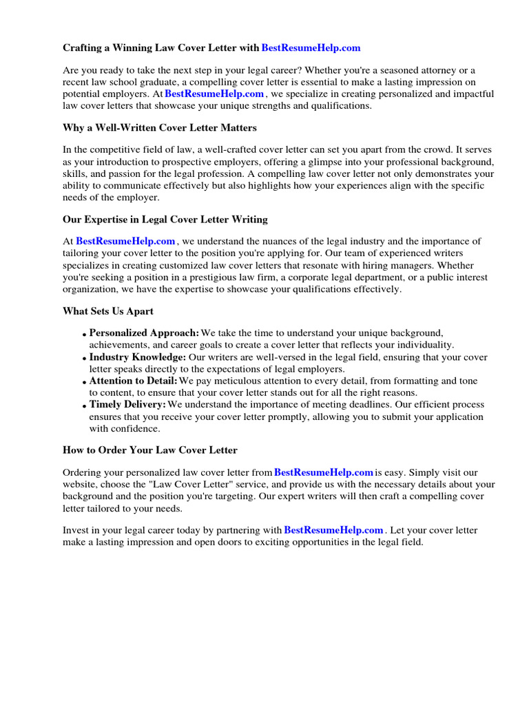 Law Cover Letter | PDF | Résumé | Employment