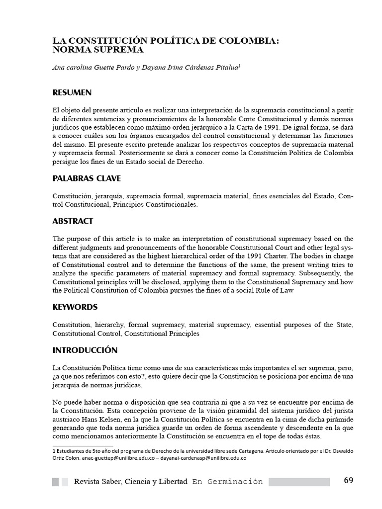 14 La Constitución Política De Colombia 69 72 Pdf Constitución