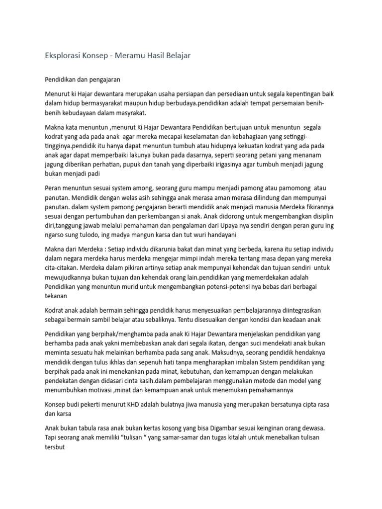 Eksplorasi Konsep Meramu Hasil Belajar Pdf