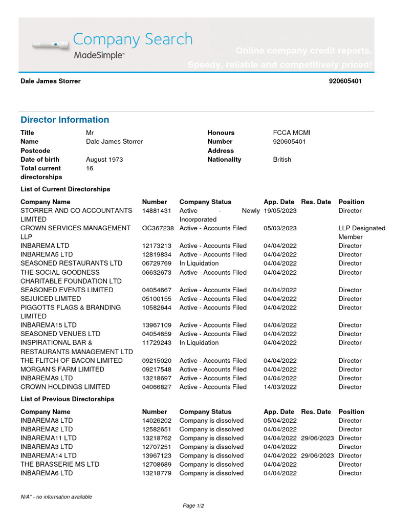 Dale James Storrer 920605401 | PDF
