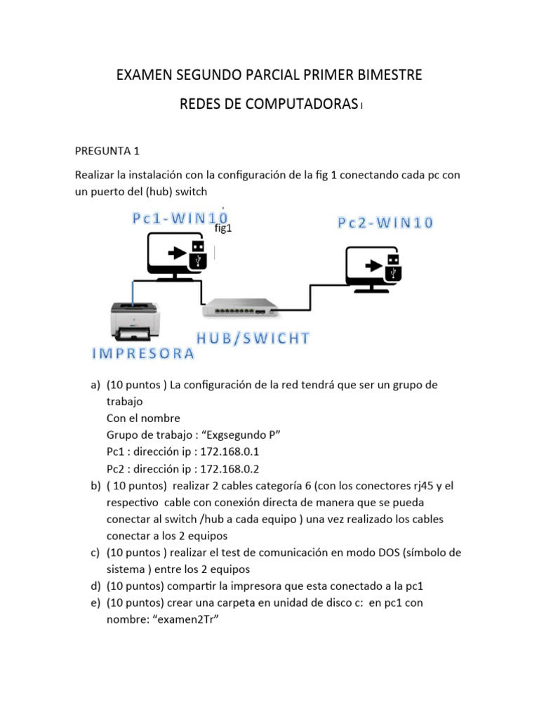 Examen Practico Redes de Computadoras I 2parcial | PDF