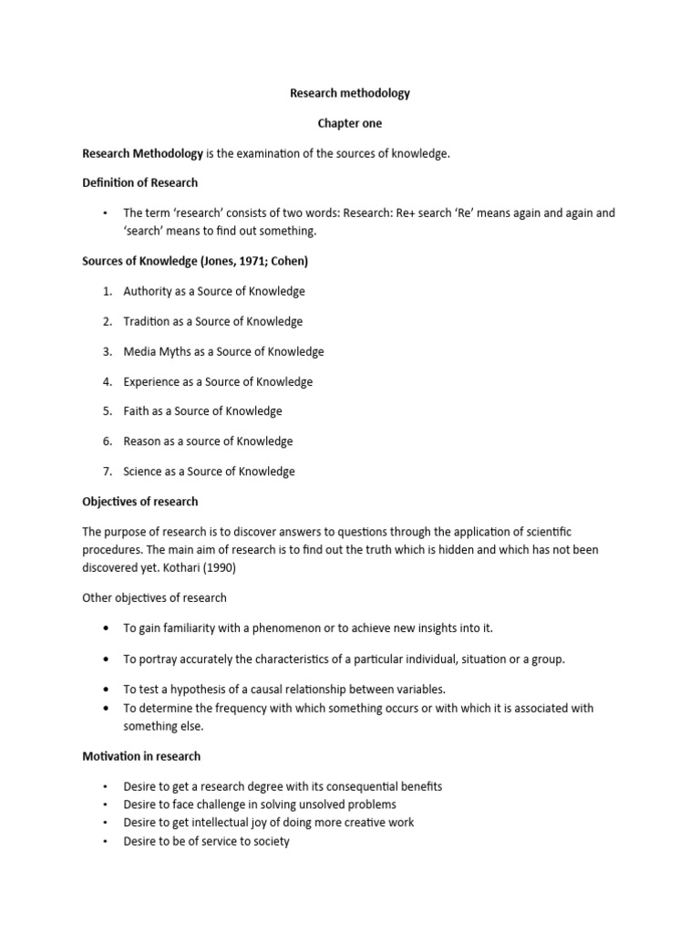 Research Methodology | PDF | Sampling (Statistics) | Knowledge