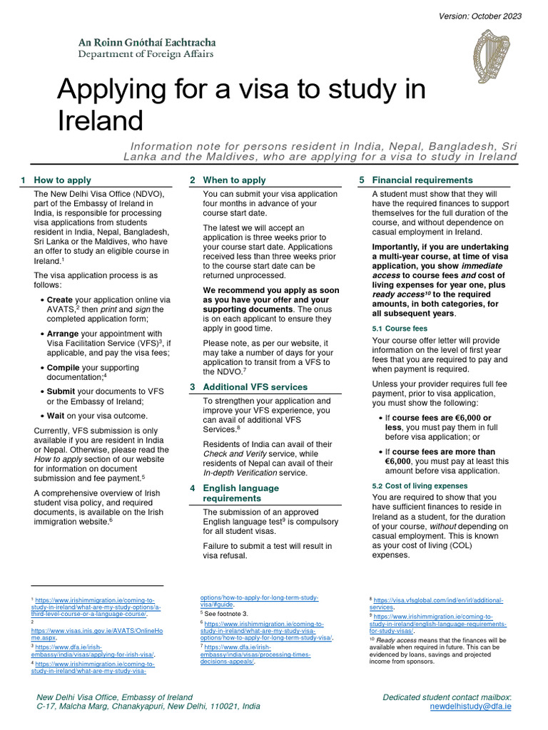 2023_Student-information-leaflet (1) | PDF | Cost Of Living | Travel Visa