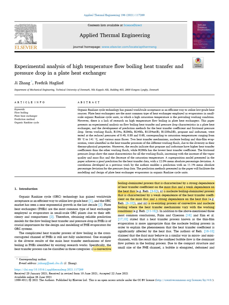 Experimental Analysis Of High Temperature Flow Boiling Heat Transfer Pdf Heat Transfer Boiling