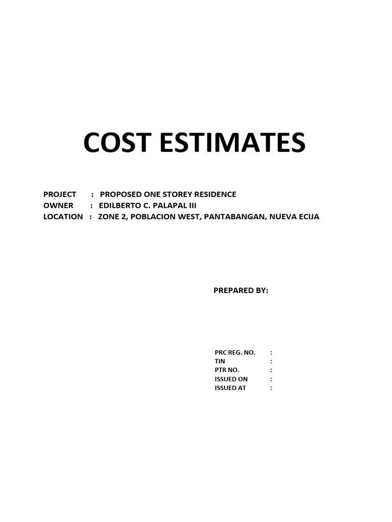Cost Estimate | PDF | Tile | Plumbing