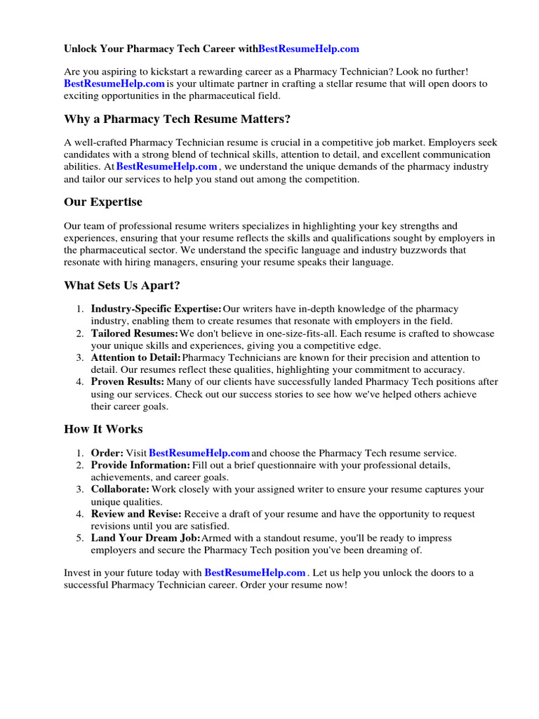 Pharmacy Technician Cover Letter Sample | PDF | Pharmacy | Medical ...