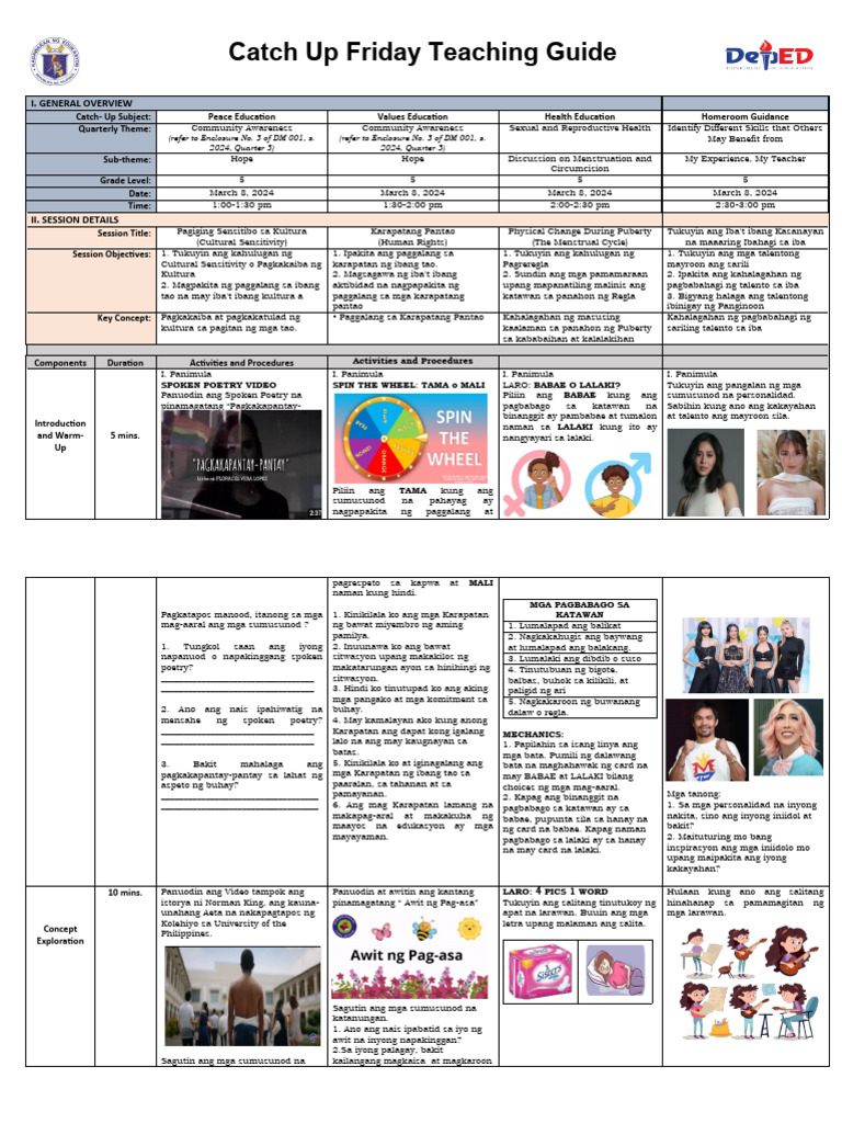 Catch Up Friday DLL MARCH 8 | PDF