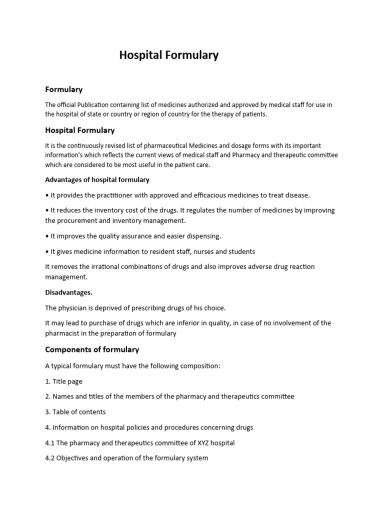 Hospital Formulary N | Download Free PDF | Pharmacy | Pharmaceutical ...
