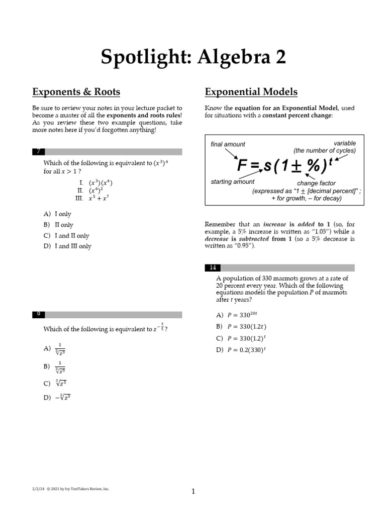 2024 SS Algebra 2 | PDF | Function (Mathematics) | Quadratic Equation