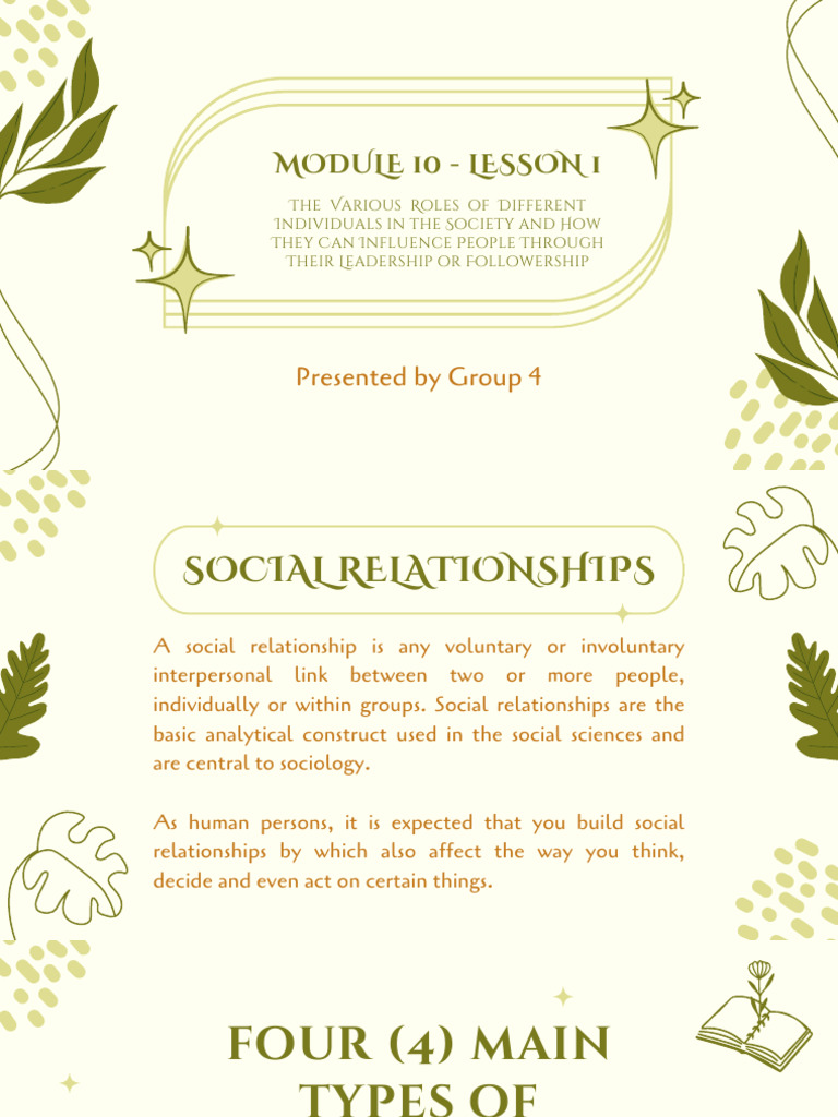 Module 10 Lesson 1 | PDF | Leadership | Community