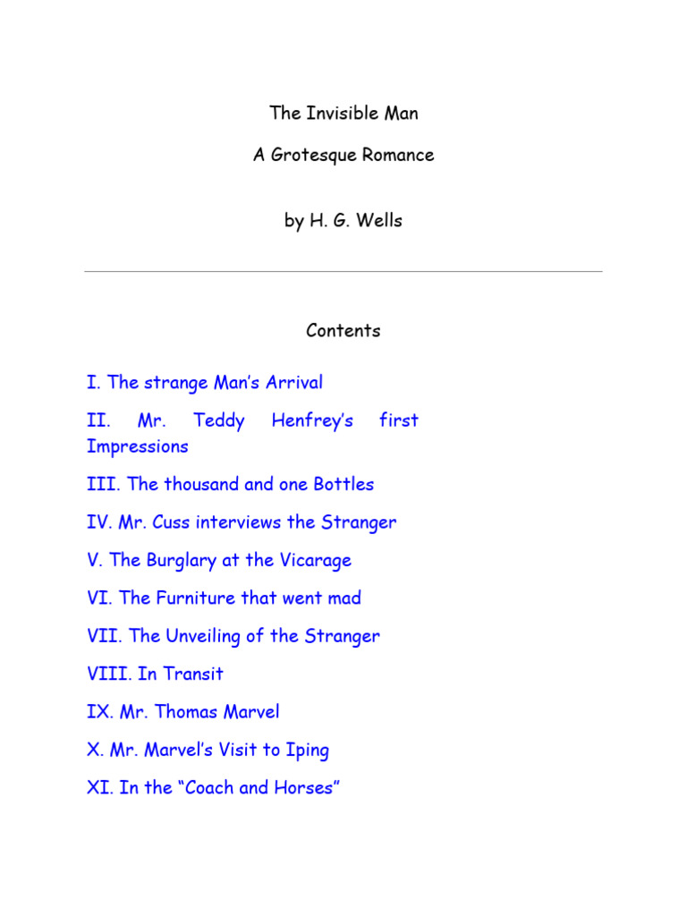 The Invisible Man | PDF | The Invisible Man | Bottle