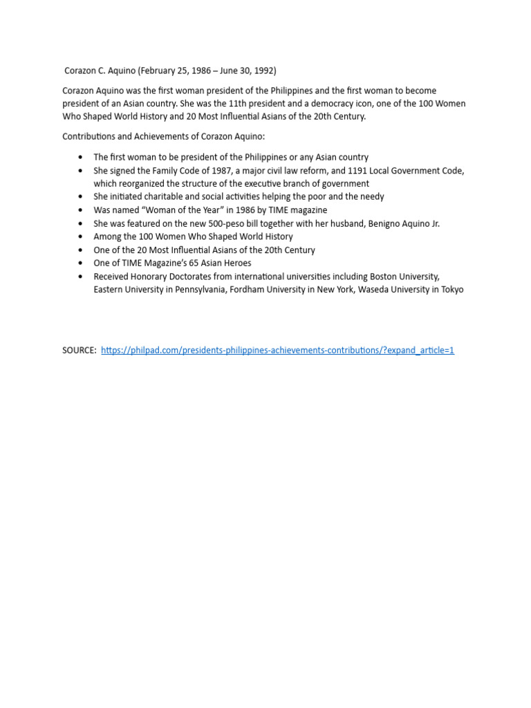 Gathered Data by Glor | PDF | Corazon Aquino | Government