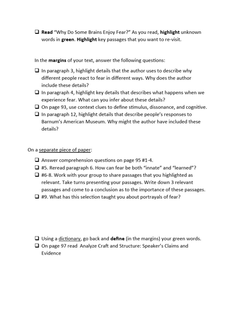 Why Do Some Brains Enjoy Fear | PDF