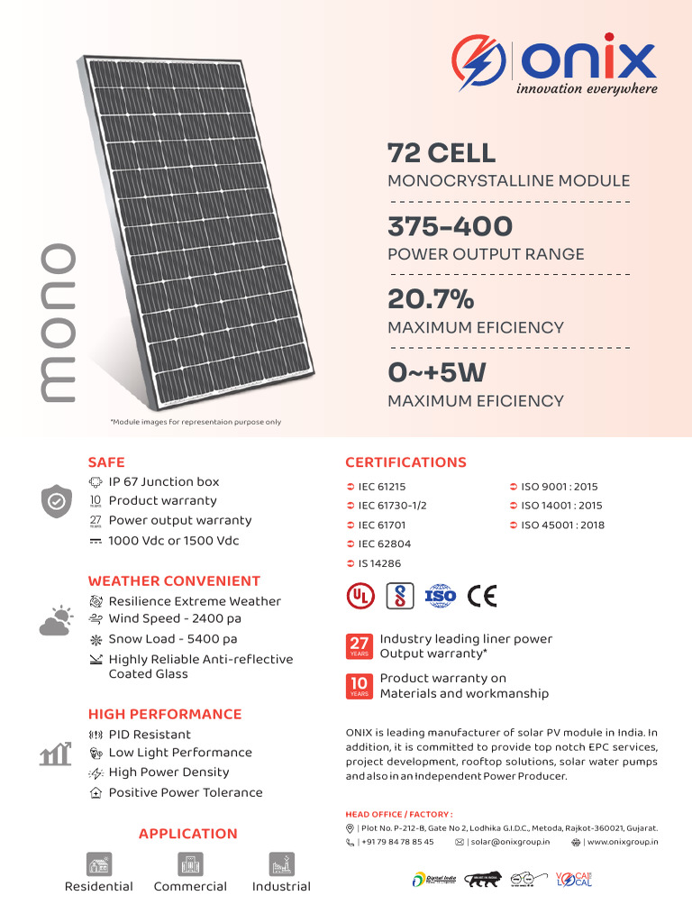 Mono - Panel Data Sheet | Download Free PDF | Electrical Engineering ...