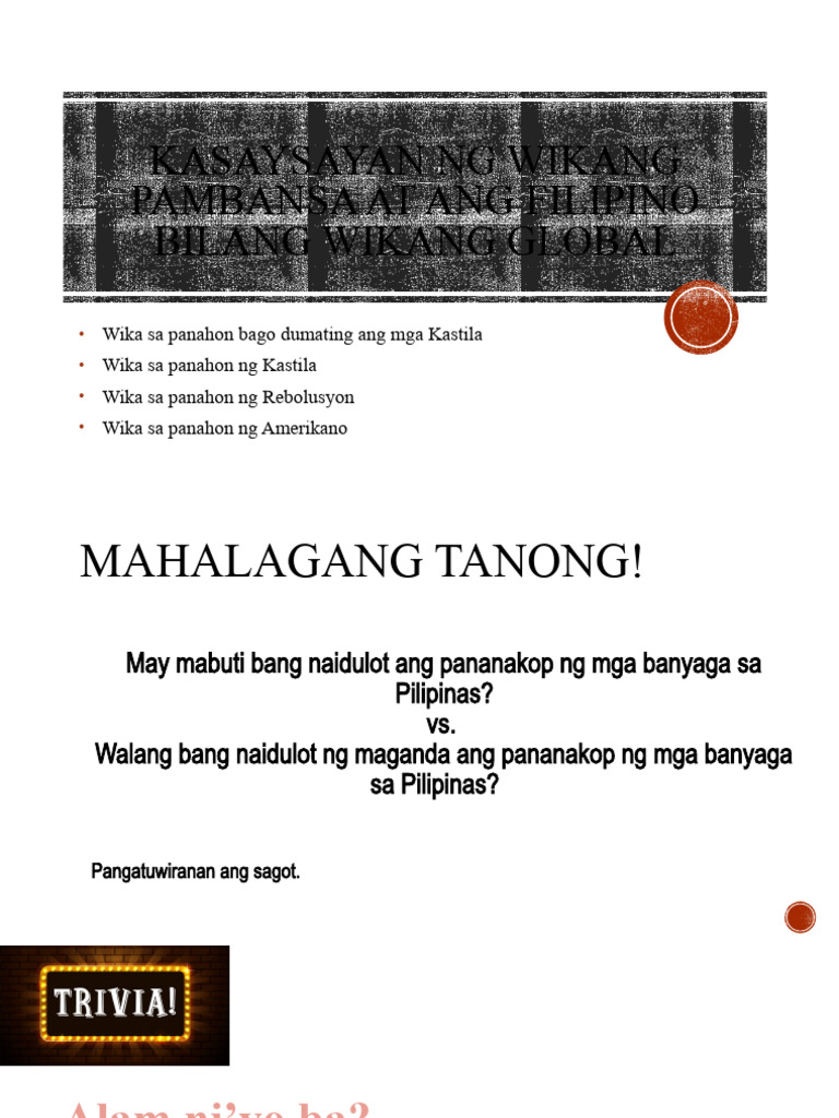 Kasaysayan NG Wikang Pambansa | PDF