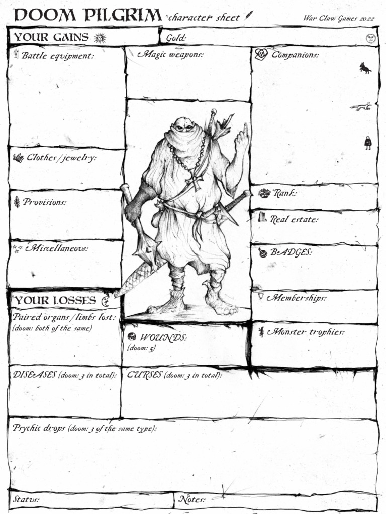 Doom Pilgrim Character Sheet | PDF