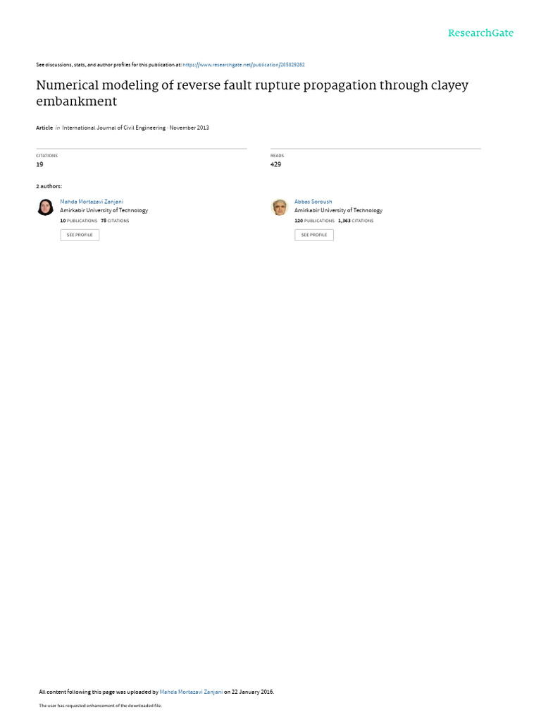 Numerical Modeling of Reverse Fault Rupture Propagation Through Clayey ...