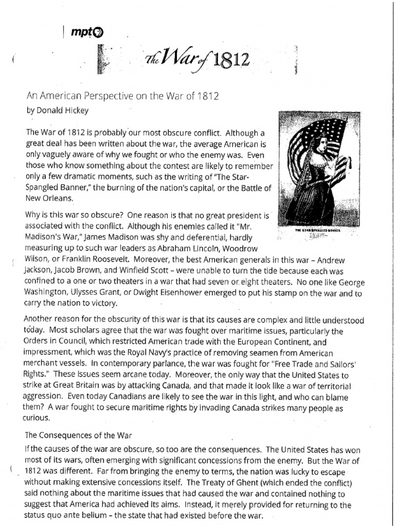 War of 1812 American Perspective | PDF