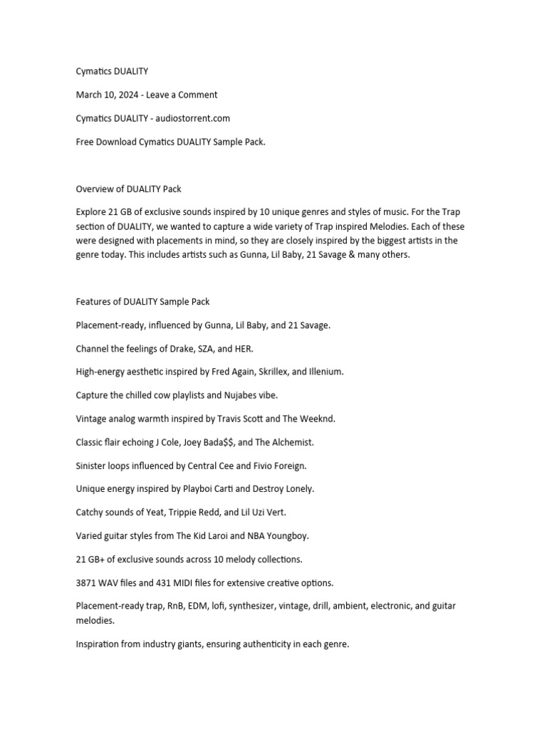 Cymatics DUALITY | PDF | Art