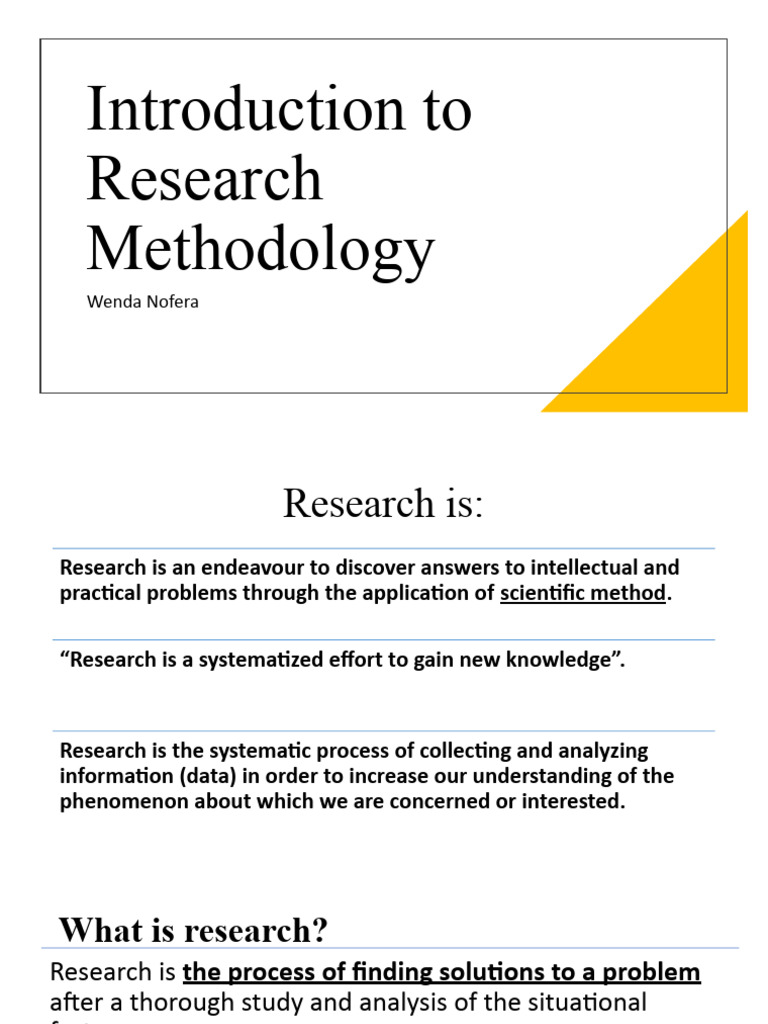 Introduction to research methodology | PDF | Methodology | Scientific Method