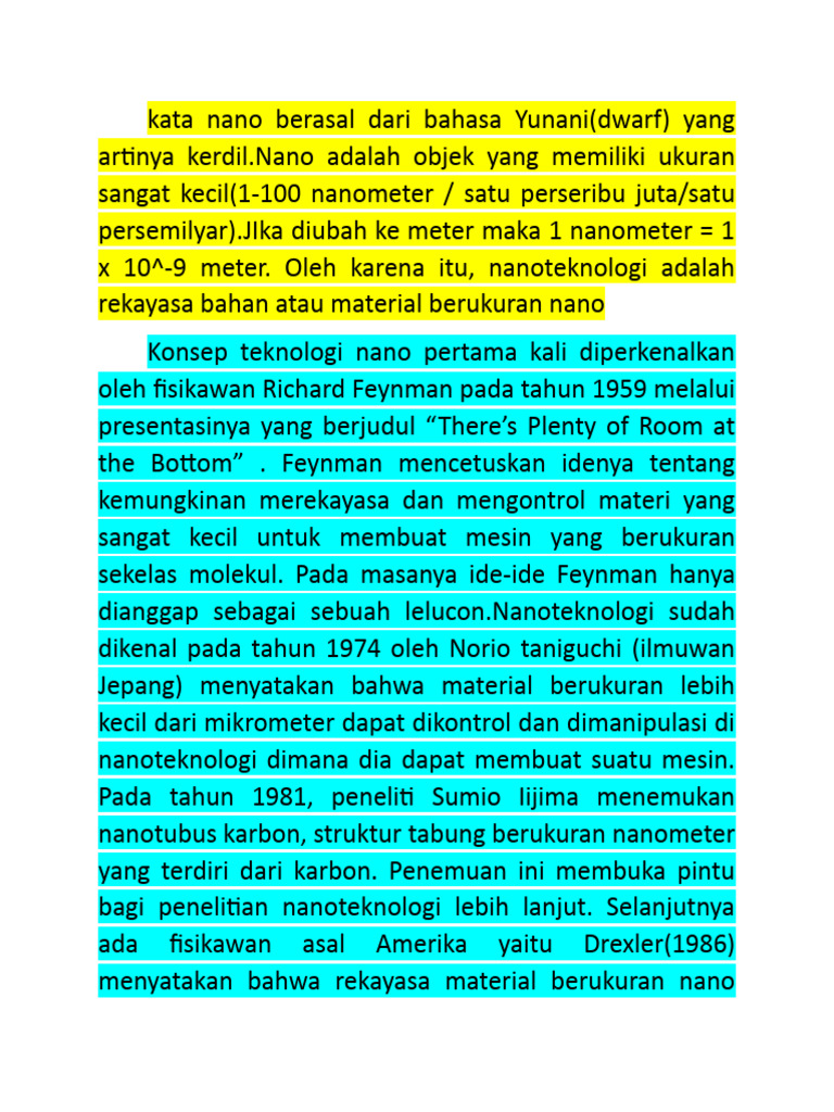 Arti dan Asal Usul Kata "Nano" | PDF | Sains & Matematika | Teknologi ...