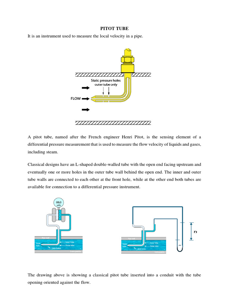 Pitot Tube | PDF | Pressure | Mechanics