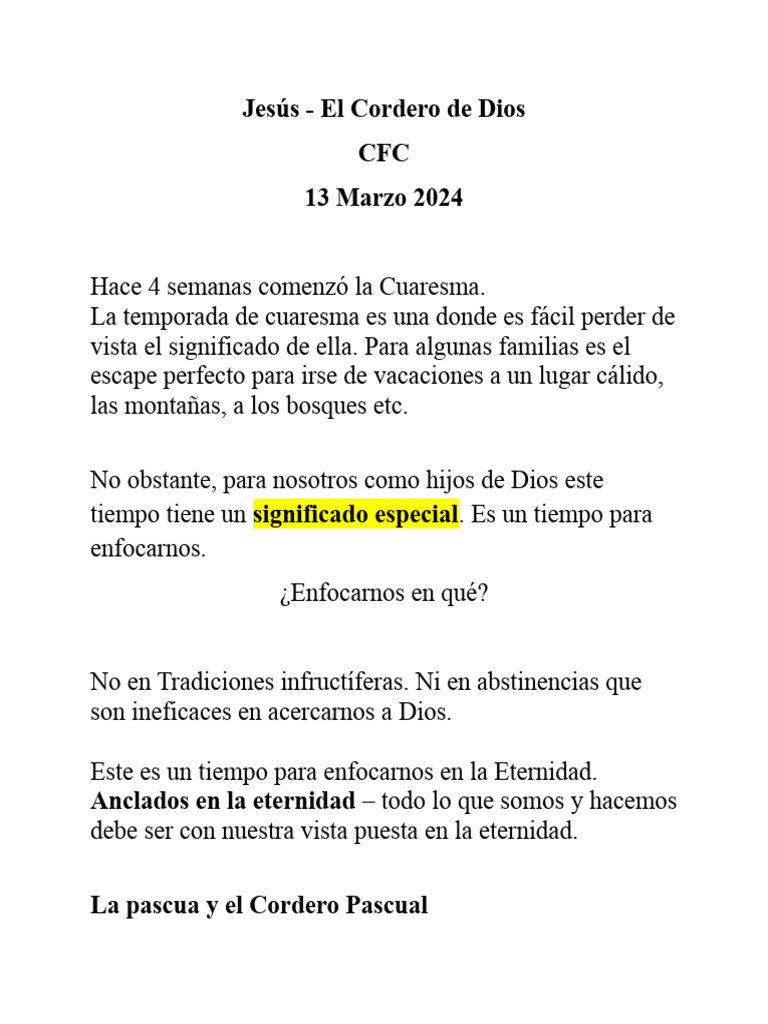 Jesus - El Cordero de Dios | PDF | Cordero de Dios | Pascua de Resurrección
