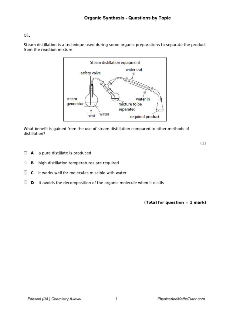 PMT - (IAL) Organic Synthesis | PDF | Science & Mathematics