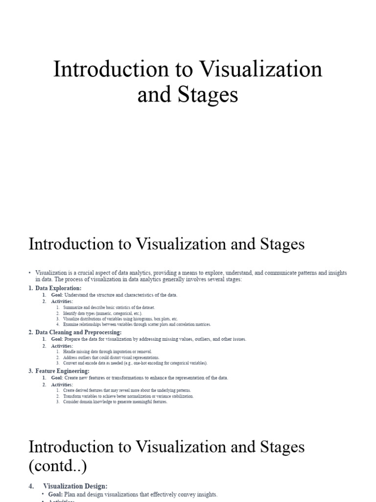 Introduction To Visualization and Stages | PDF | Data Analysis | Information Science