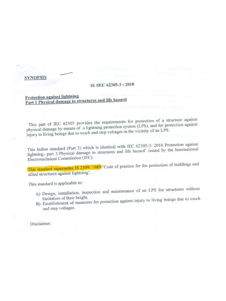 LSP As Per IS IEC Letter | PDF | Lightning | Materials